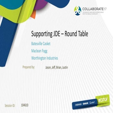 Supporting JDE - Collaborate Round Table | PPT