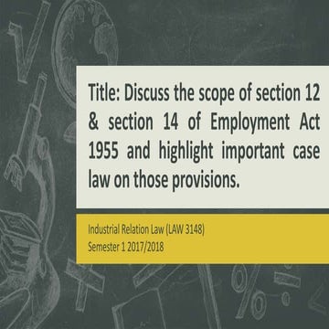 Section 12 & 14 of Employment Act 1955 | PPTX