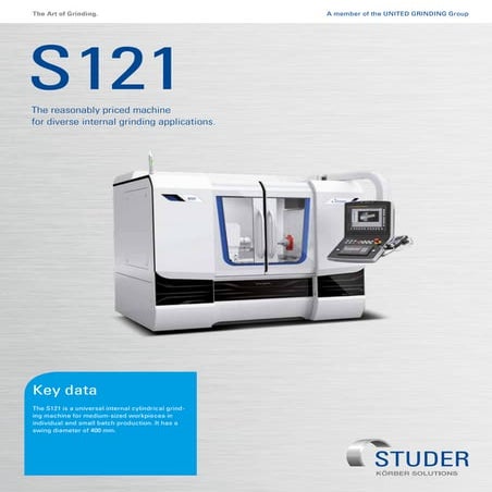 Studer Model S121 CNC Internal Grinder - Brochure | PDF | Home ...