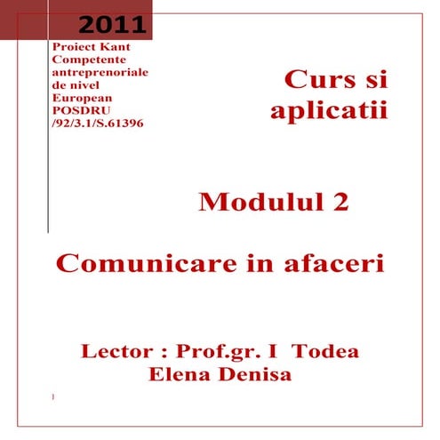 S12 suport curs propriu modulul 2 comunicarea in afaceri | PDF