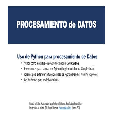 Python - Lenguaje de programación para Ciencia de Datos | PDF