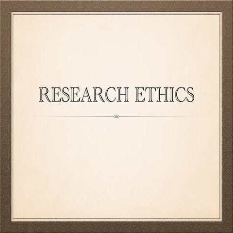 Social Research: Ethical Conerns | PPT