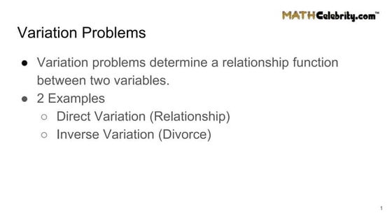direct and inverse variations | PPTX