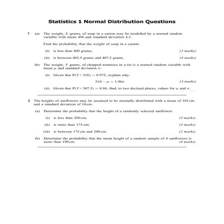 Statistics 1 Normal Distribution Questions and Answers .pdf