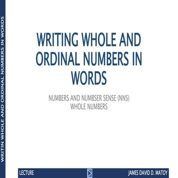 S 1. G3 NNS (WN - 10 000) - lecture 2. writing whole and ordinal ...