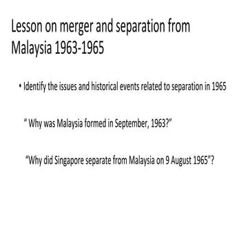 Causation for Separation (History Sec 2 syllabus) | PPTX