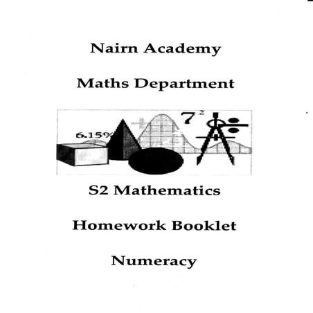 Nairn Academy S2 Green Numeracy Homework | PDF