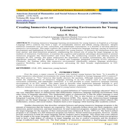 Creating Immersive Language Learning Environments for Young Learners | PDF