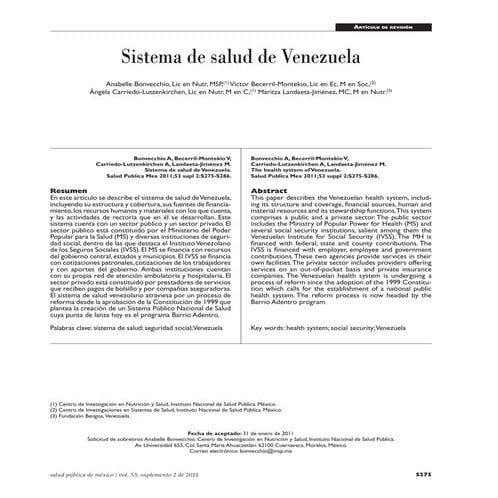Sistema de salud pública en Venezuela | PDF