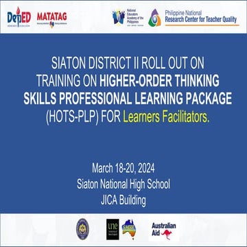 S3- HOTS-PLPs_Supporting Classroom Teaching-Learning through Learning ...