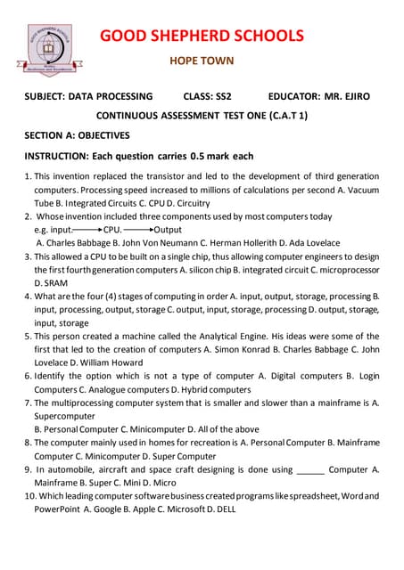 NECO BECE Basic Science Past Questions and Answer for JSS3 | PDF