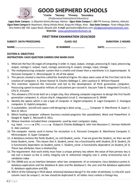 FIRST PERIODICAL TEST IN COMPUTER GRADE 2 | DOCX