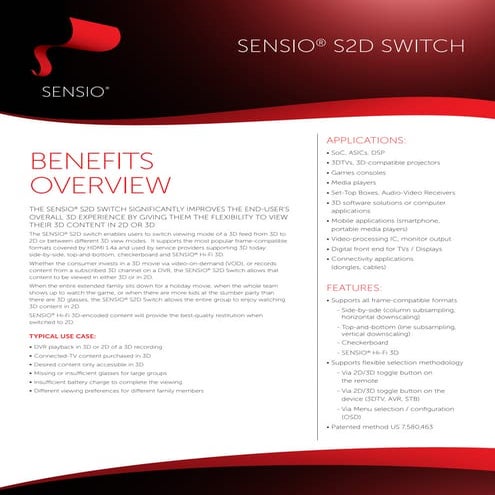 SENSIO Hi-Fi 3D | PDF
