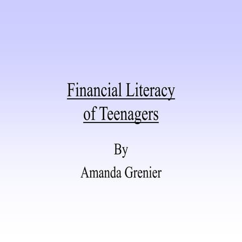 FINANCIAL LITERACY FOR KIDS S2O2JobsAndCareers.ppt