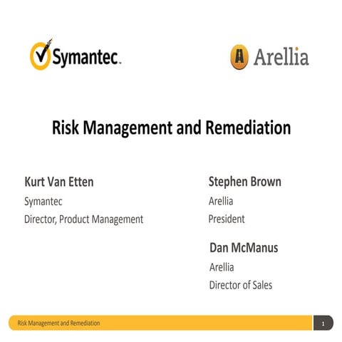 Risk Management and Remediation | PPTX | Computing | Technology & Computing