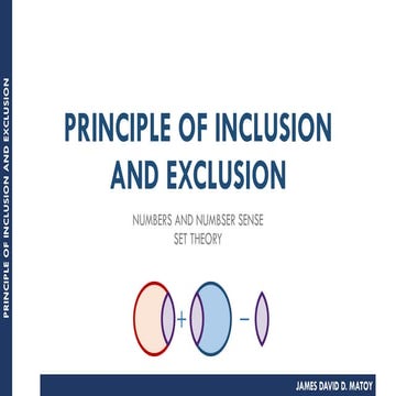 S 3. G7 NNS Set Theory Lecture 3. Principle of Inclusion and Exclusion ...