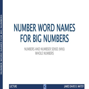 S 3. G3 NNS (WN - 10 000) - lecture 3. number word names for big ...