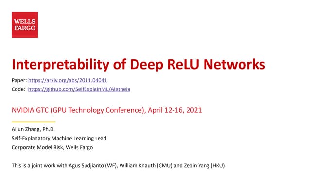 Interpretability Of Deep Relu Networks Ppt