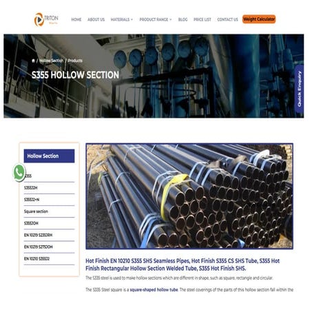 Triton Alloys Inc the alloys expert ,S355 Hollow Section | PPT