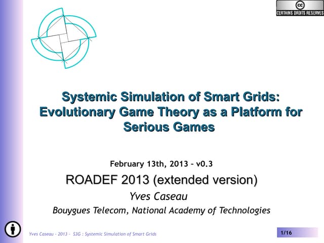 Systemic Simulation Of Smart Grids Evolutionary Game Theory Ppt