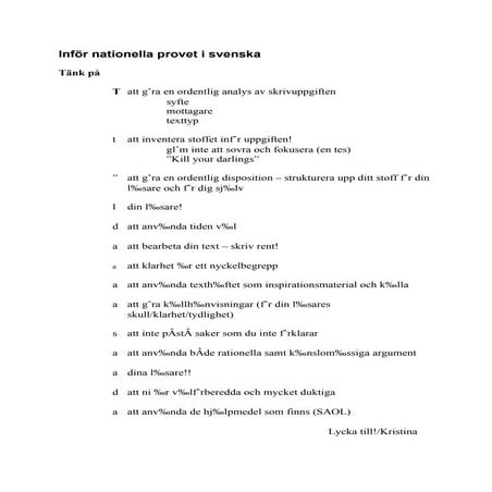 Inför Nationella provet | DOC