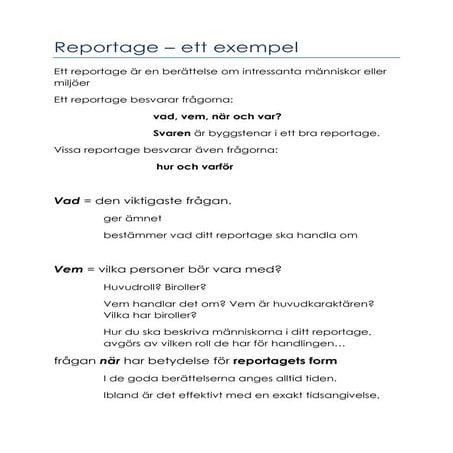 Texttyp reportage | DOCX