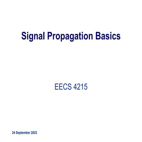 S3 Signal Propagation Ppt