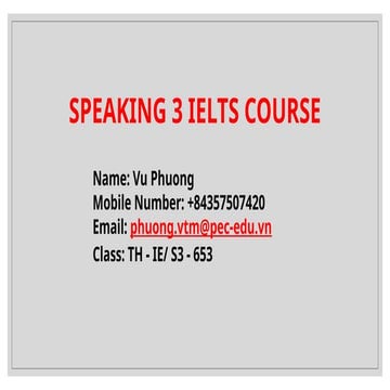 S3 U1 Describing people 6.5+ for IELTS Speaking part 2 | PPT