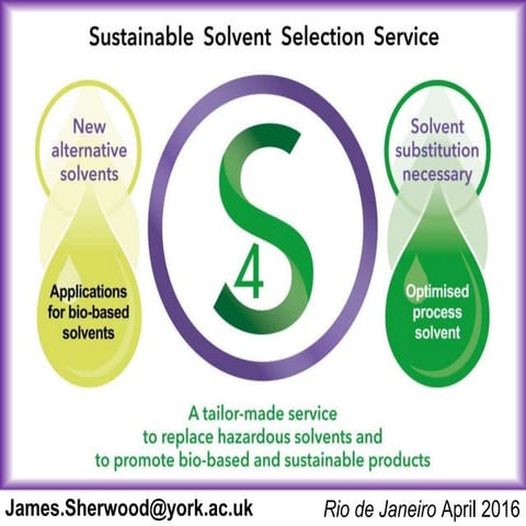 Sustainable Solvent Selection Service (for bio-based solvents) | PPTX
