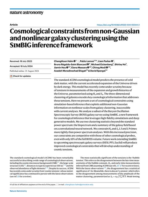 Cosmological Constraints From Non Gaussian And Nonlinear Galaxy