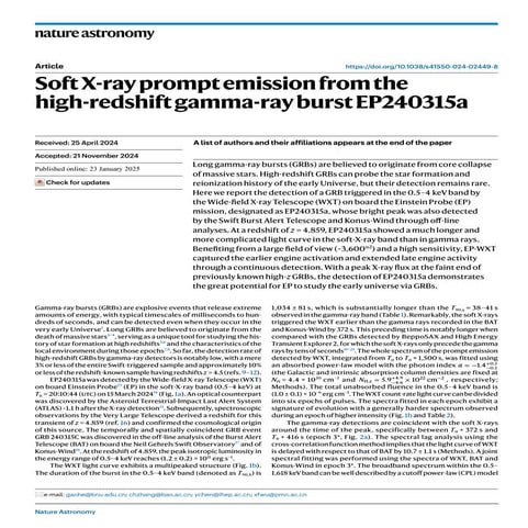 Soft X-ray prompt emission from the high-redshift gamma-ray burst ...