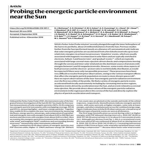 Probing the energetic particle environment near the Sun | PDF