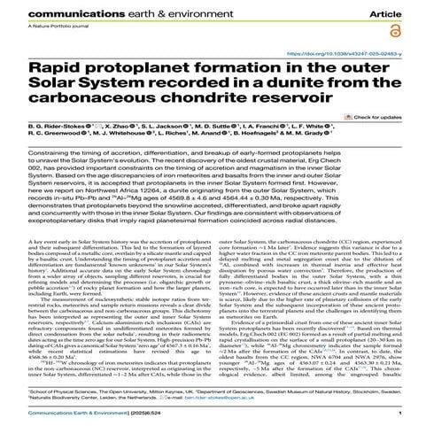 Rapid protoplanet formation in the outer Solar System recorded in a ...