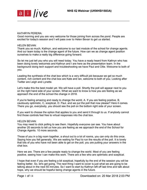 School for Change Agents E-learning modules transcript | PDF