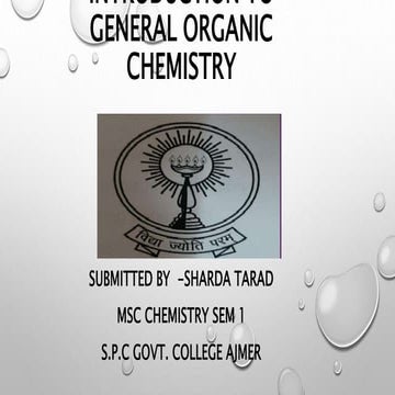 General Organic Chemistry | PPTX