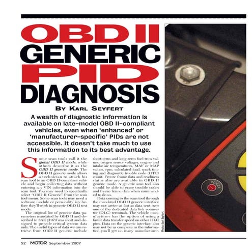 Obd2 diagnostics | PDF
