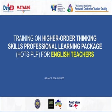 S3- HOTS-PLPs_Supporting Classroom Teaching-Learning through Learning ...