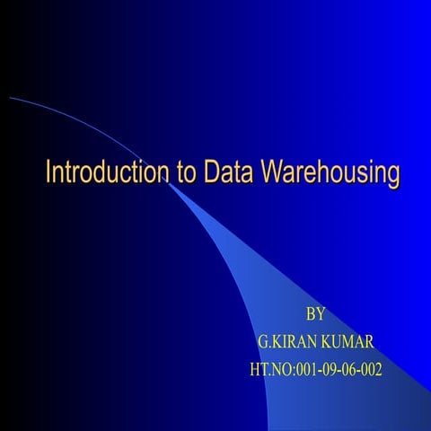 introduction to datawarehouse | PPT