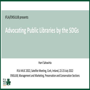 Advocating Public Libraries by the SDGs | PPT