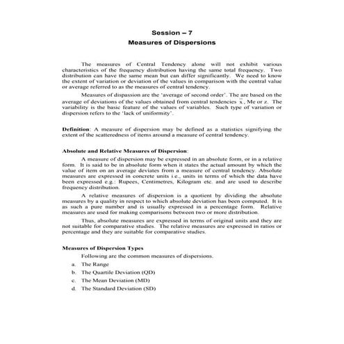 Dr. Ansari Khurshid Ahmed- Measures of Variability- Characteristics ...