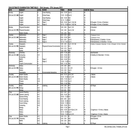 2021 kcse-timetable | PDF