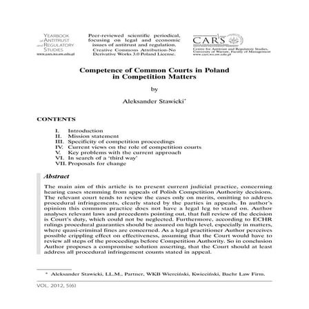 Competence of Common Courts in Poland in Competition Matters | PDF ...