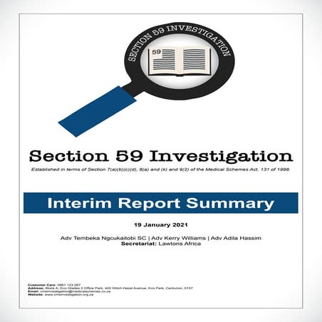 S59 Interim Report Summary - 19 January 2021 | PDF