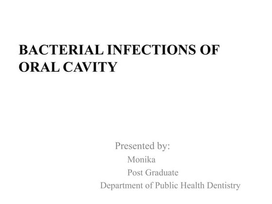Bacterial Infections Of Oral Cavity Pptx Ear Nose And Throat Conditions Diseases And