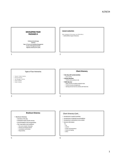 Tour operations cycle | PPTX | Travel