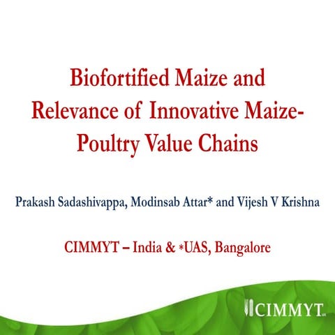 S7.5 Biofortified Maize and Relevance of Innovative Maize-Poultry Value ...