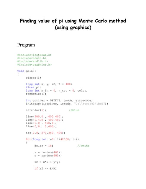 Monte Carlo Pi Pdf