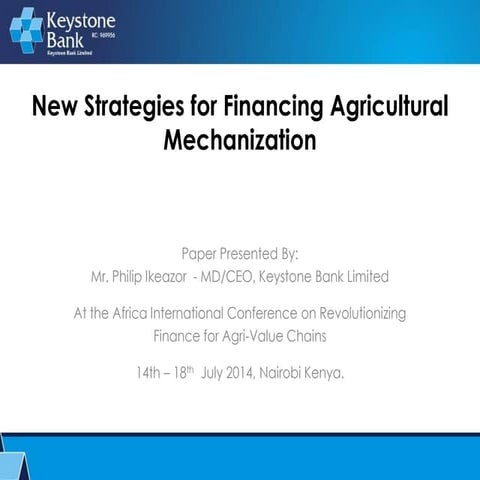 New Strategies for Financing Agricultural Mechanization | PDF