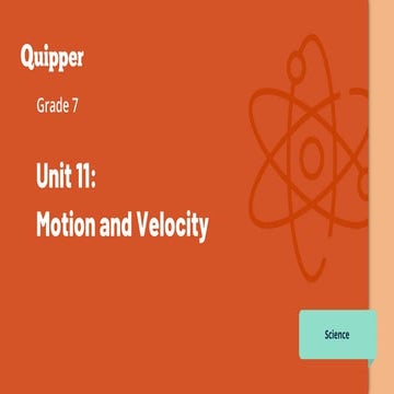 Speed and Velocity Science_Grade - Seven | PPTX