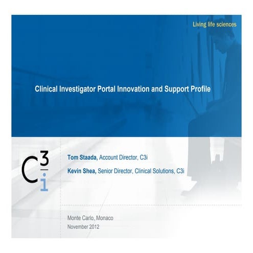 Clinical Investigator Portal Innovation and Support Profile | PDF